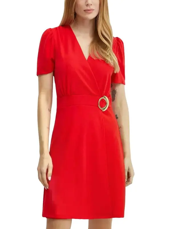 MORGAN Buckle-detail Mini Dress - Red