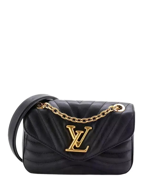 LOUIS VUITTON New Wave Chain Bag Nm Quilted Leather Pm Crossbody Bag - Black