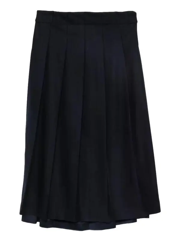SEMICOUTURE Tempest Pleated A-line Midi Skirt - Blue