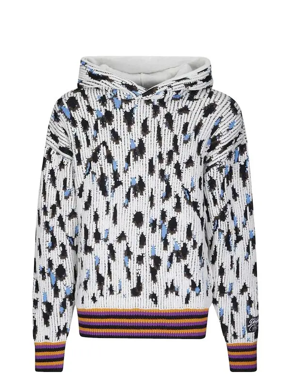 PDF Patterned Knit Hoodie - Multi