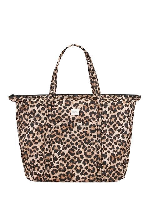 LOEFFLER RANDALL Brushed Printed Nylon Tote Bag In Brown - Leopard