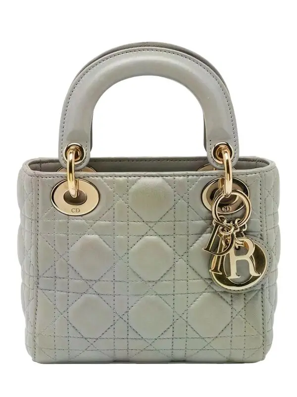 Dior 2015 Mini Lady Cannage Tote Bag - Grey
