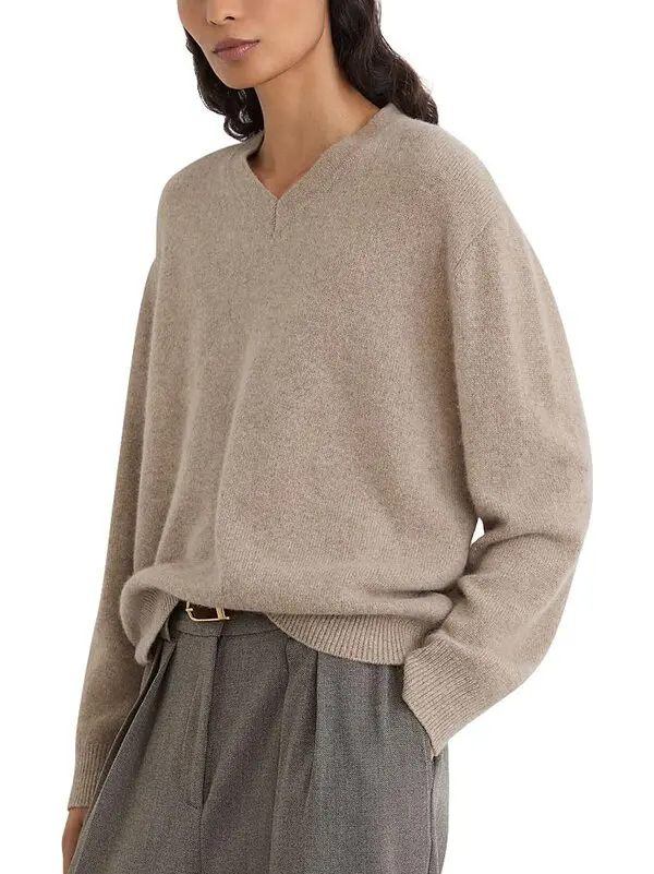 REISS Jenna Cashmere V Neck Sweater - Neutral