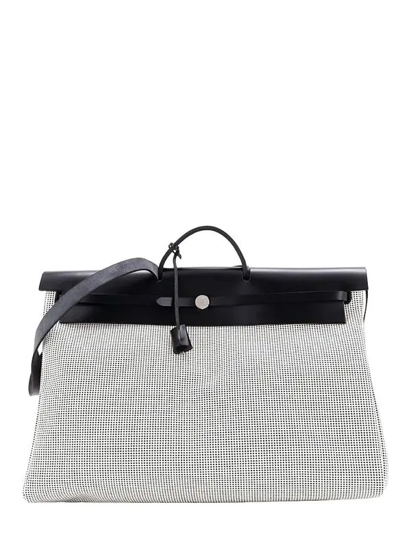 Hermès Herbag Cabine Criss Viking Toile And Leather - Black