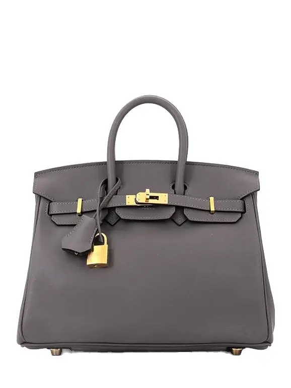 Hermès Birkin 25 Handbag Grey Swift With Gold Hardware - Gris Meyer
