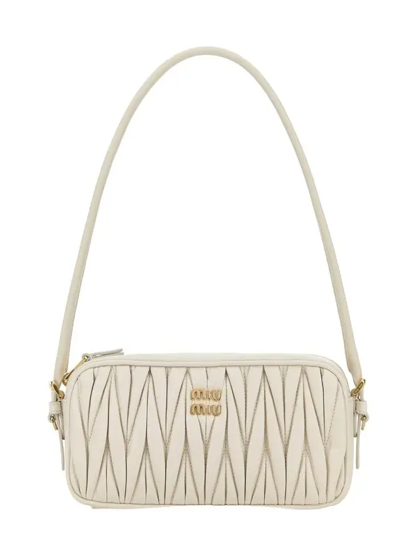 Miu Miu Nappa Leather Shoulder Bag - White