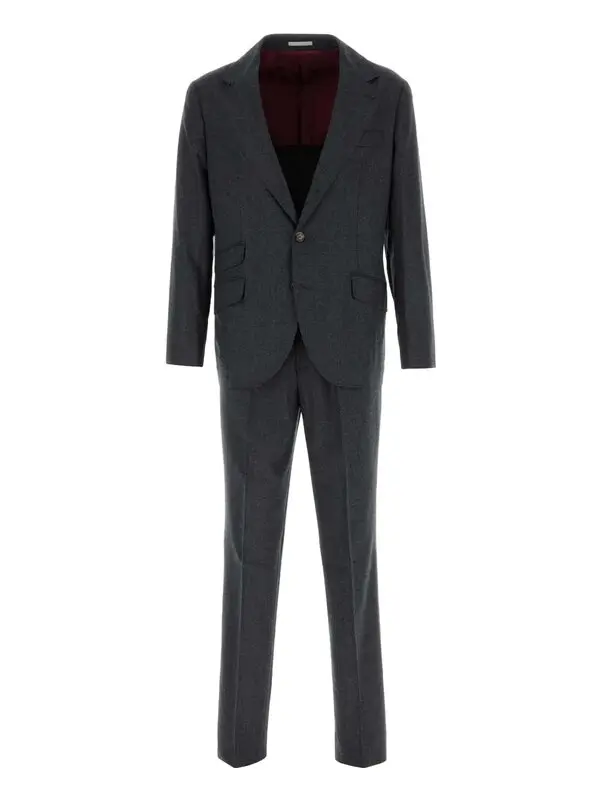 Brunello Cucinelli Dark Grey Flannel Suit - Gray