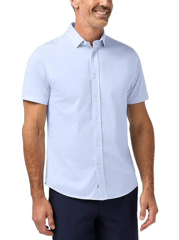 Mizzen+main Newport Short Sleeve Dress Shirt - Cloud Blue