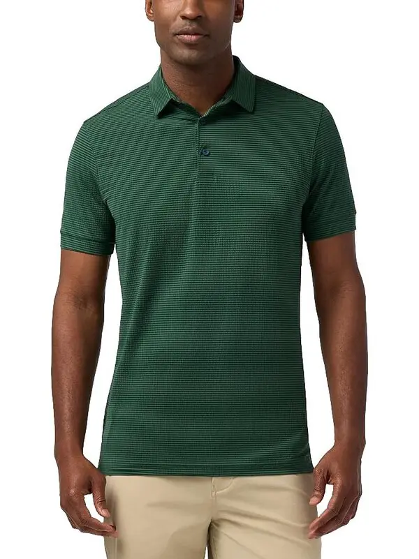 Mizzen+main Copa Short Sleeve Trim Fit Polo Shirt - Pine