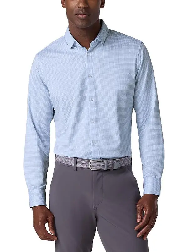 Mizzen+main Halyard Long Sleeve Dress Trim Fit Shirt - Cloud Blue Peter Gingham