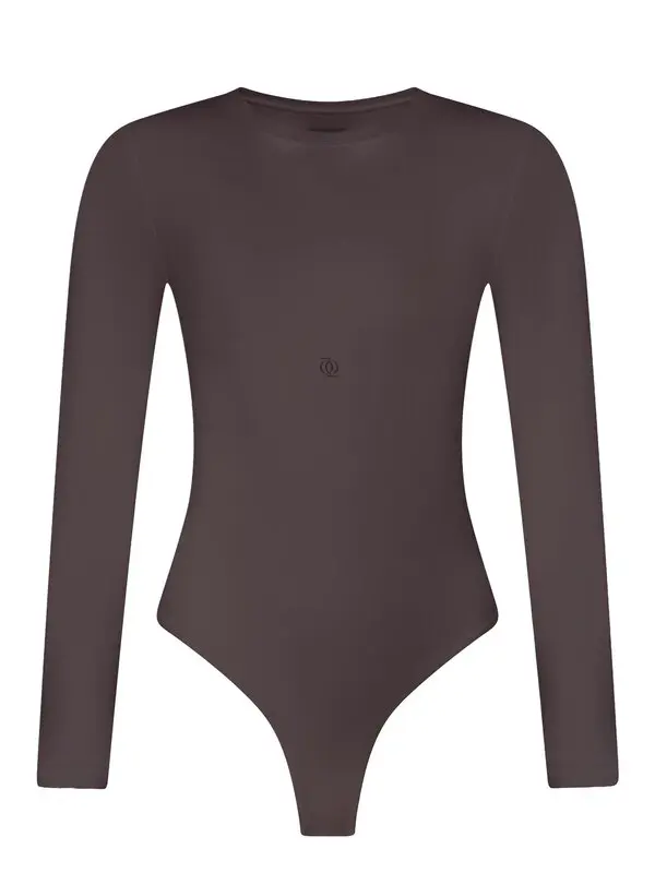 GOD SAVE QUEENS Second Skin Long Sleeve Crew-neck Bodysuit Doppio - Brown