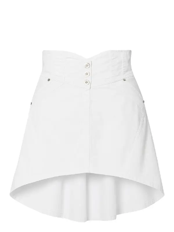 CONQUISTA High-waist Asymmetric Skirt – Modern Tailoring & Effortless Style - White