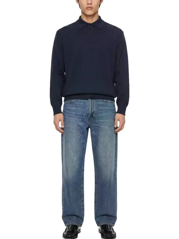 MANIFATTURE DEL NORD Long-sleeve Polo Shirt - Blue