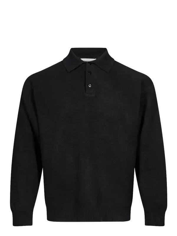 MANIFATTURE DEL NORD Long-sleeve Polo Shirt - Black