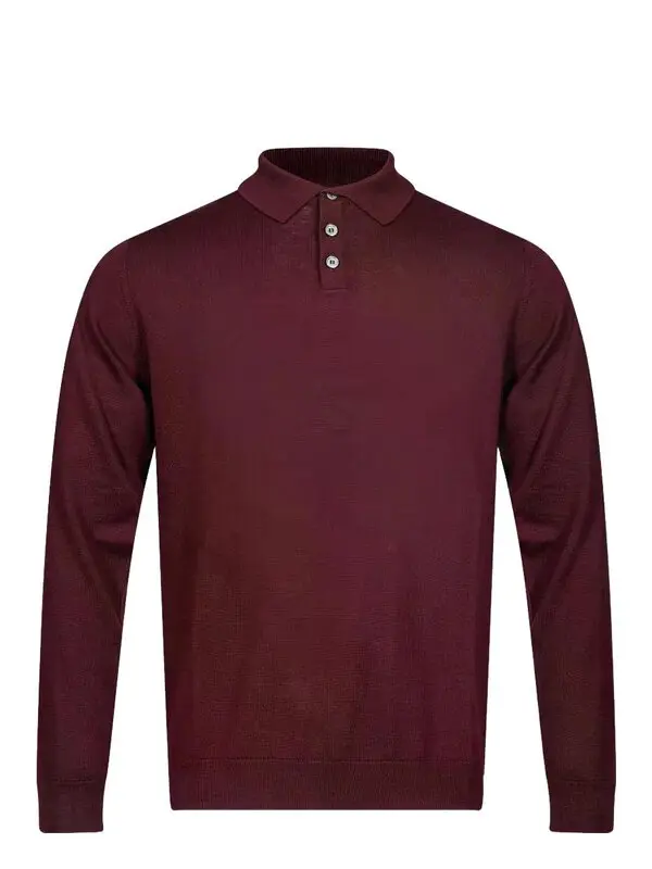 MANIFATTURE DEL NORD Long-sleeve Polo Shirt - Red