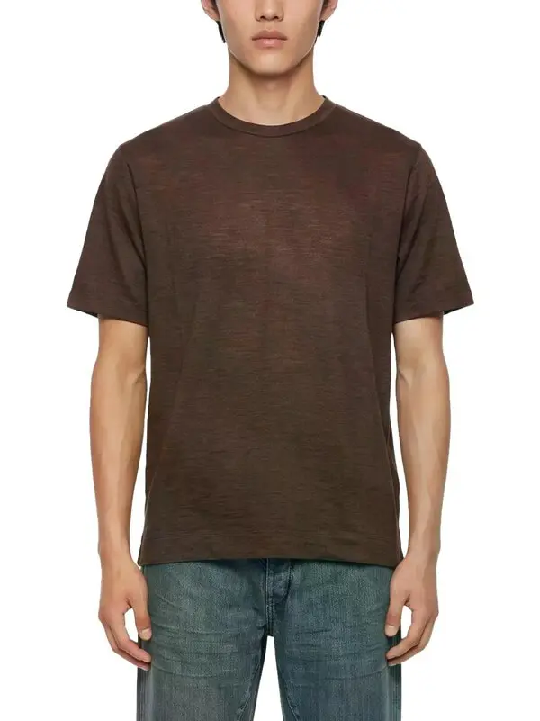 MANIFATTURE DEL NORD Crew-neck T-shirt - Brown