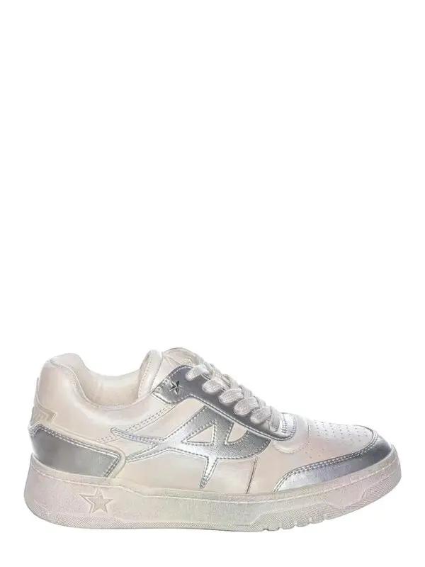 Ash Blake Metallic-effect Panelled Sneakers - White