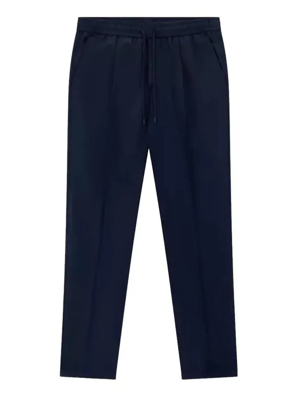 Boggi Milano City Trousers In Mélange Wool Flannel - Blue
