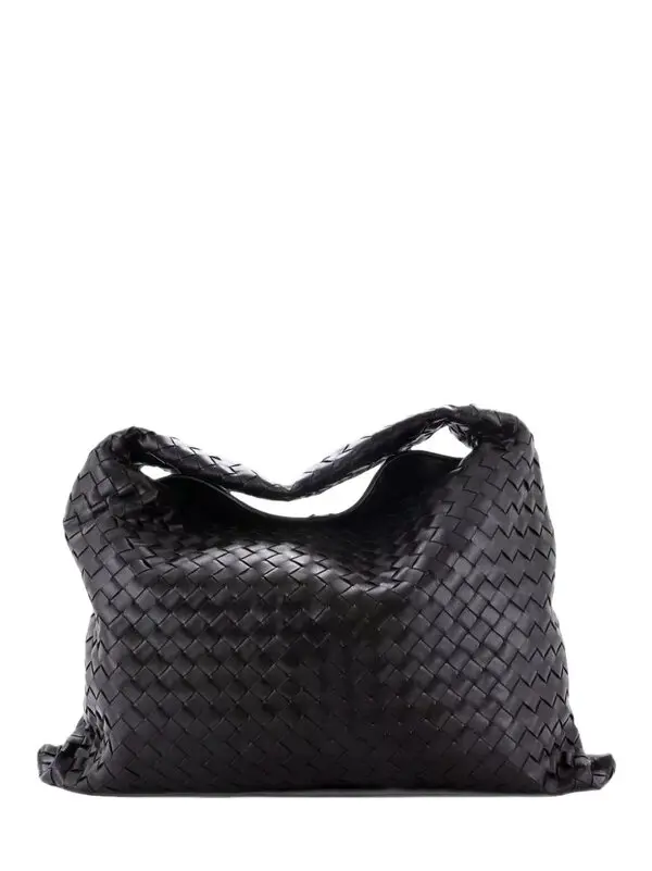Bottega Veneta Hop Intrecciato Leather Large Hobo Bag - Brown