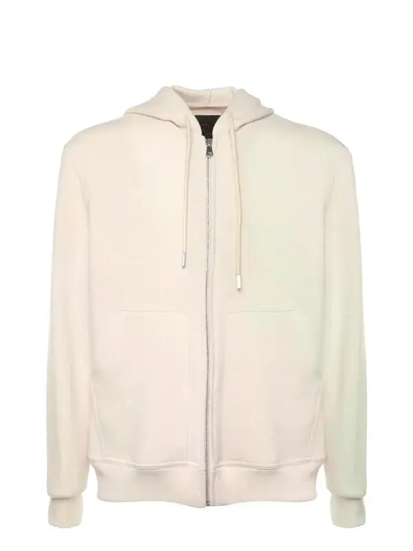 GIULIANO GALIANO Zip-up Drawstring Hoodie - White