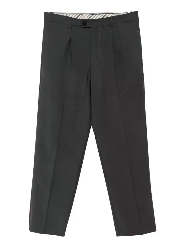 AMARANTO Pleated Straight-leg Tailore Trousers - Grey