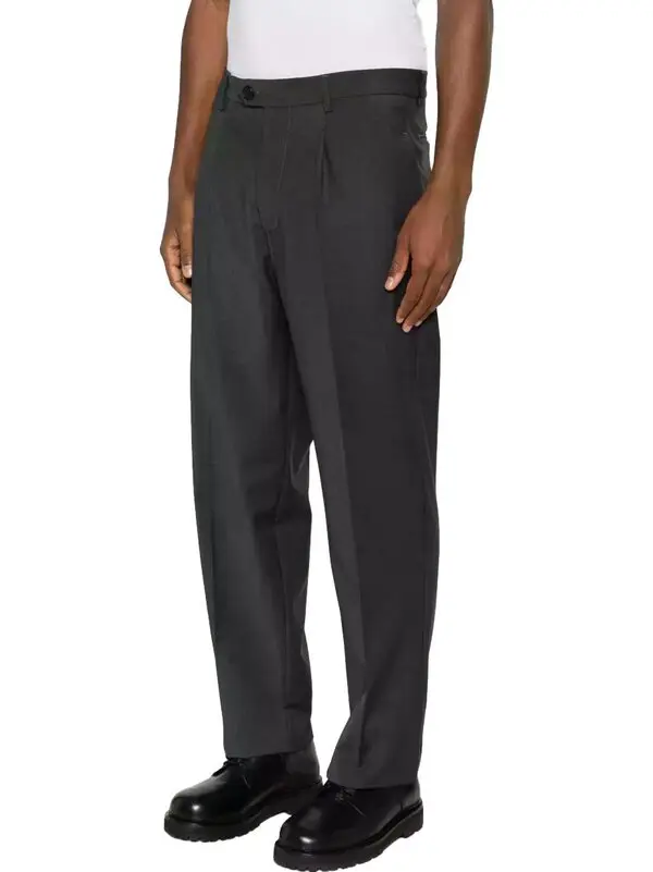 AMARANTO Pleated Straight-leg Tailore Trousers - Grey