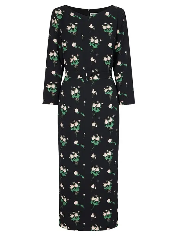 Bernadette Lucky Belted Floral-print Crepe Midi Dress - Multi