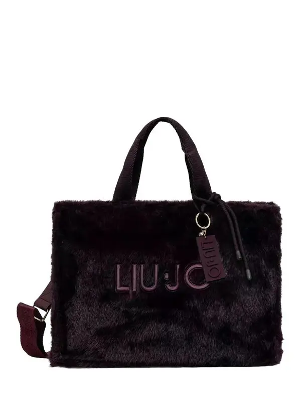 Liu Jo Large Faux-fur Logo-embroidered Tote Bag - Red