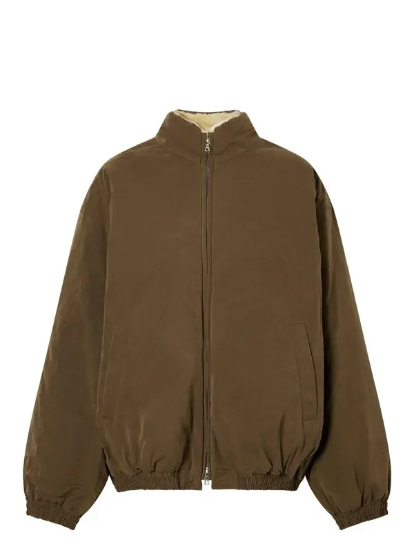 SSSTEIN Reversible Padded Waxed-shell And Shearling Jacket - Green