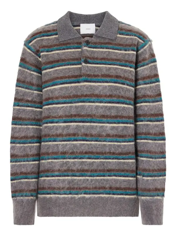 SSSTEIN Striped Brushed-knit Polo Shirt - Multi