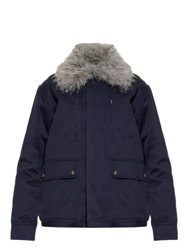 Zadig&Voltaire Faux-fur Collar Cotton Coat - Navy Blue