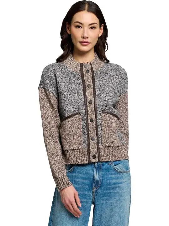 Central Park West Orla Mixed Marled Oversized Sweater - Navy Multi
