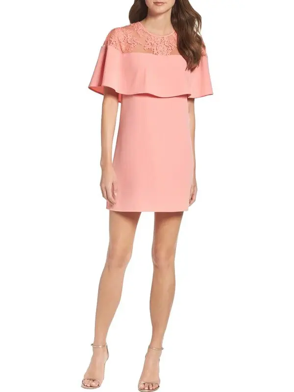 BB DAKOTA OCCASION Bb Dakota Lace Capelet Dress - Nectar