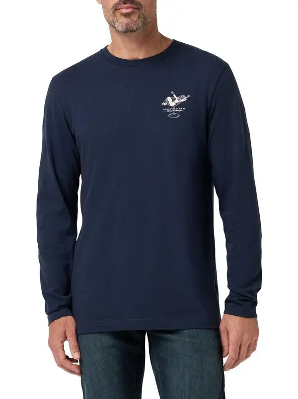 Travis Mathew Winter Wonder Graphic Long Sleeve T-shirt - Total Eclipse