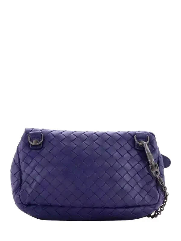 Bottega Veneta Expandable Chain Intrecciato Nappa Small Crossbody Bag - Blue