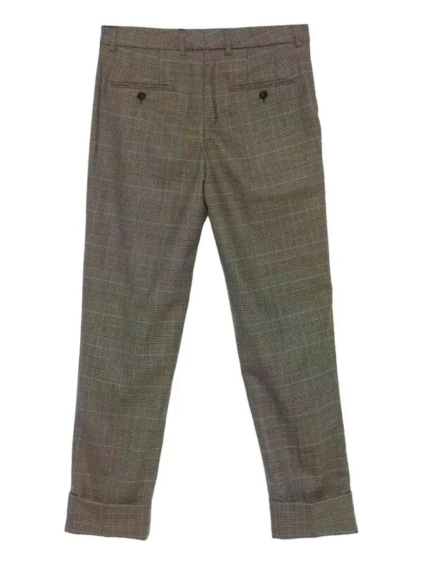 Incotex Prince-of-wales-check Turned-up Trousers - Brown