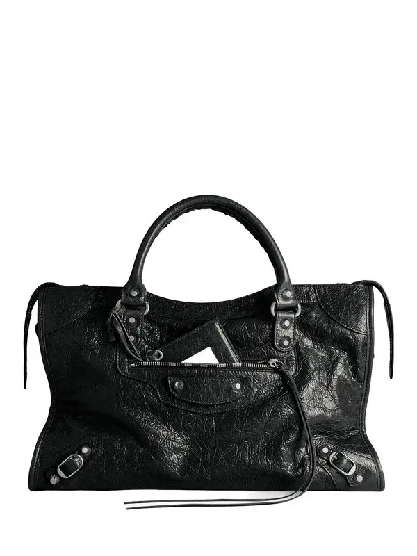 Balenciaga Le City M Leather Crossbody Bag - Black