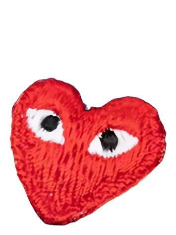 Play Comme Des Garcon Heart Patch Striped T-shirt - Blue