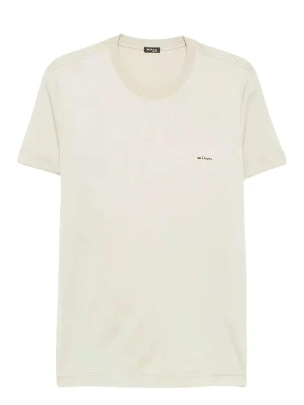 Kiton Logo-embroidered T-shirt - Neutrals