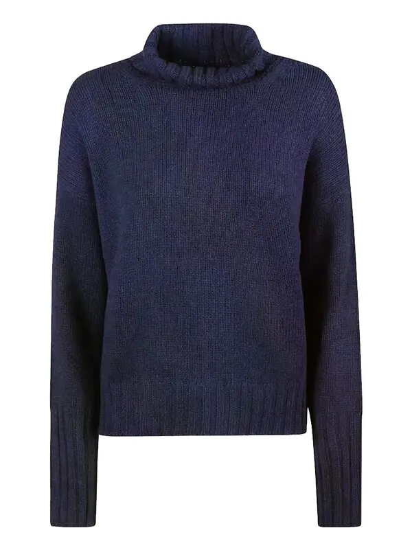 ARAGONA Cashmere Roll-neck Sweater - Blue