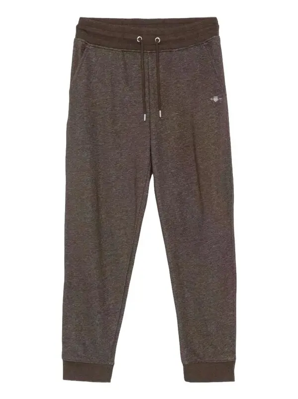 Gant Shield Logo-embroidered Track Pants - Brown