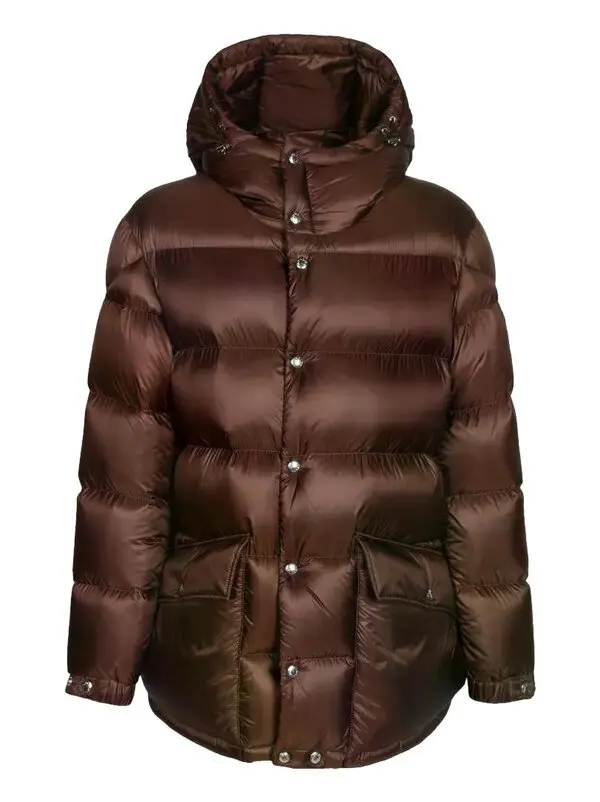 Moncler Quilted Hooded Jacket - Brown