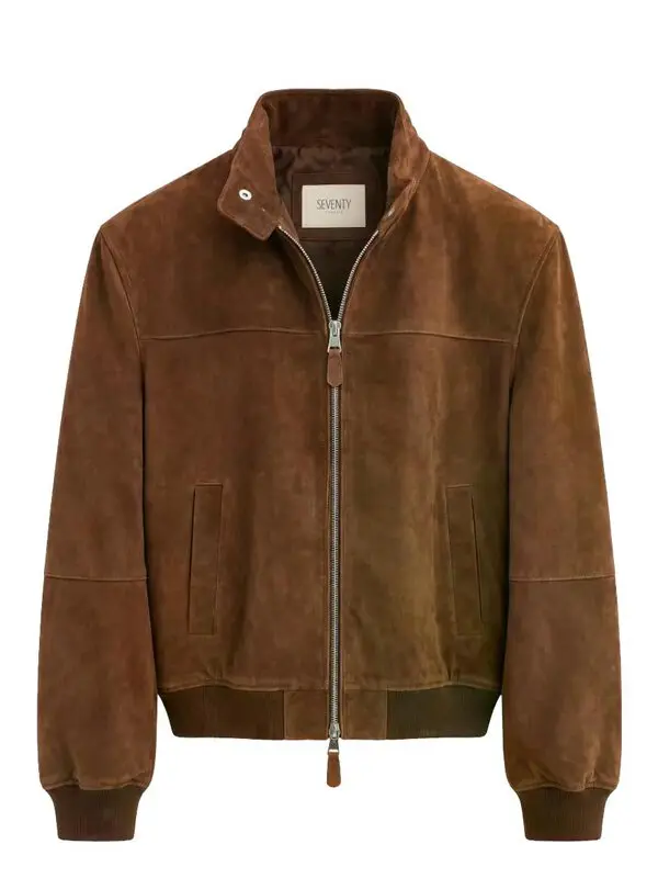 Seventy Zip-up Suede Jacket - Brown