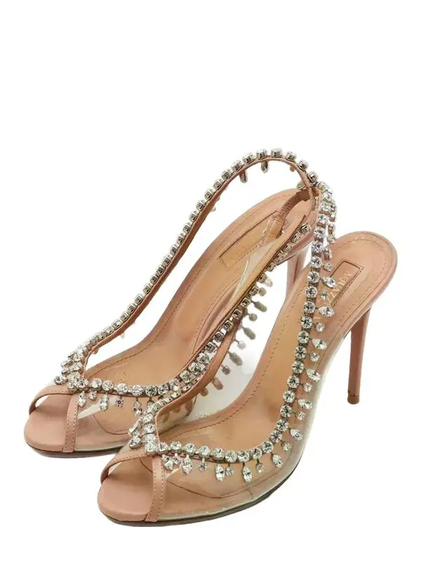 AQUAZZURA Temptation Crystal-embellished Sandals - Neutrals