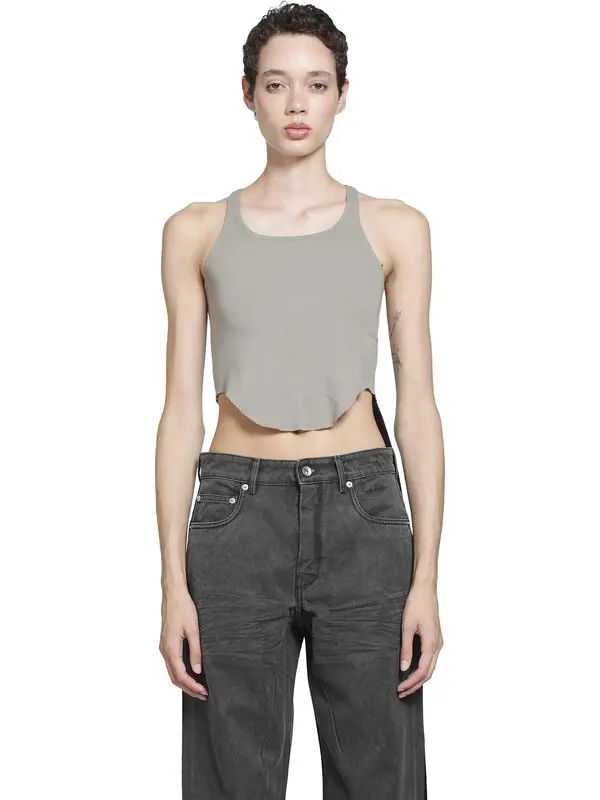 Rick Owens Tower Basic Cropped Tank - Grey