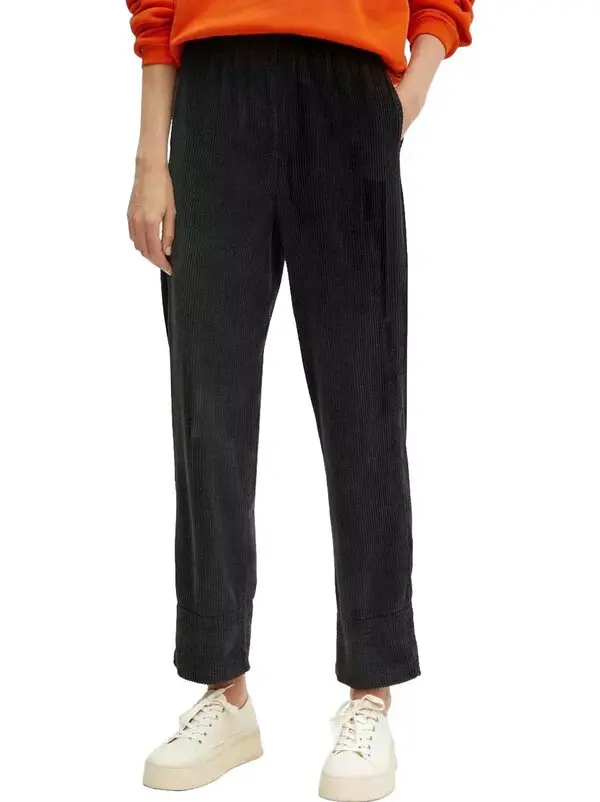 American Vintage Padow Corduroy Elasticated-waist Trousers - Black