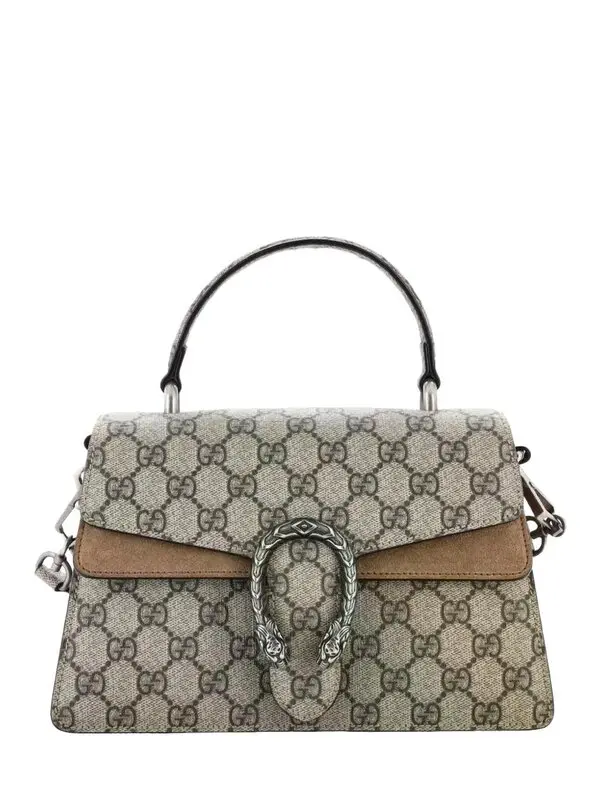 Gucci Dionysus Convertible Top Handle Bag Gg Coated Canvas Small Satchel - Brown