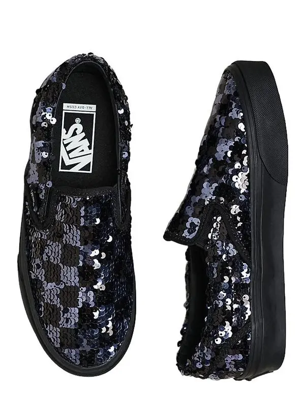 VANS Classic Sequ Checker Slip-ons - Grey Pattern