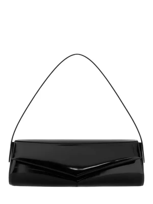 JIL SANDER Leather Kante Shoulder Bag - Black