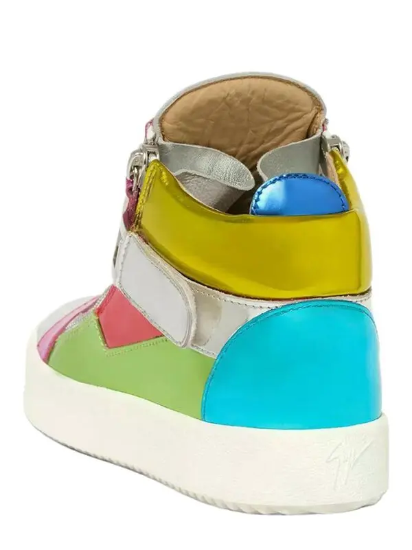 GIUSEPPE ZANOTTI Metallic-effect Zip-detail Sneakers - Silver
